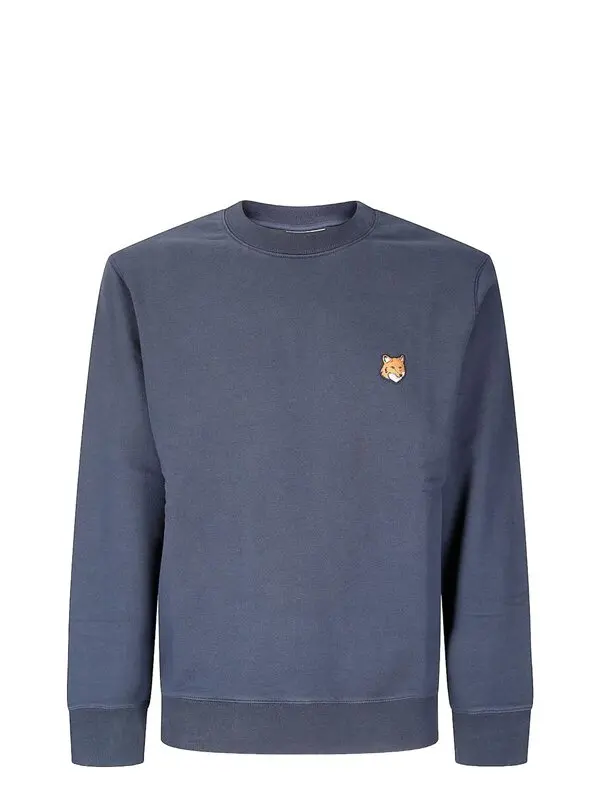 Maison Kitsuné Fox Head Cotton Sweatshirt - Blue
