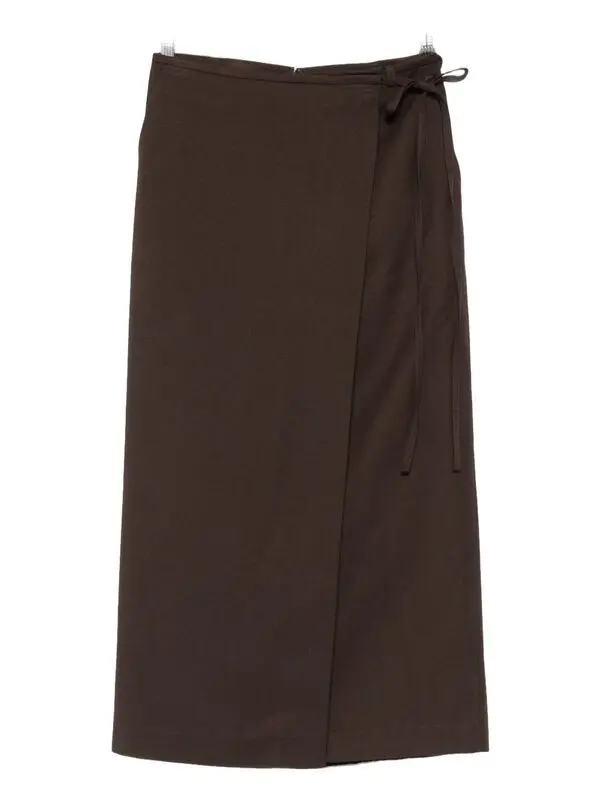 DUNST Midi Wrap Skirt - Brown