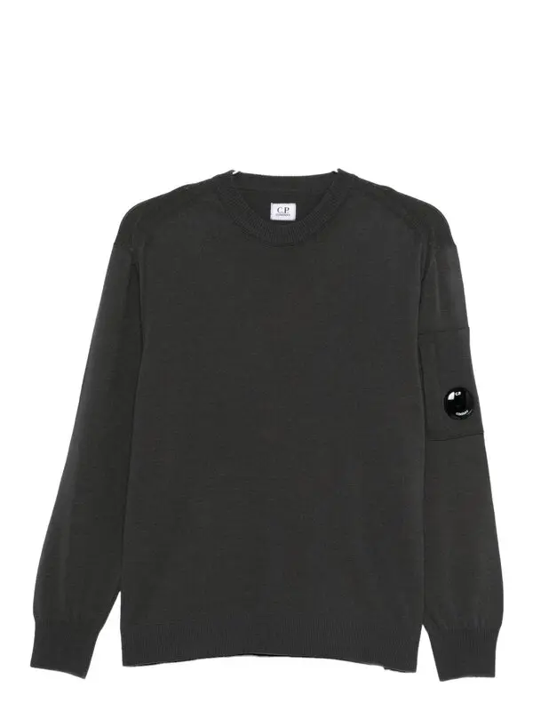 C.P. COMPANY Logo Wool Crewneck Sweater - Grey