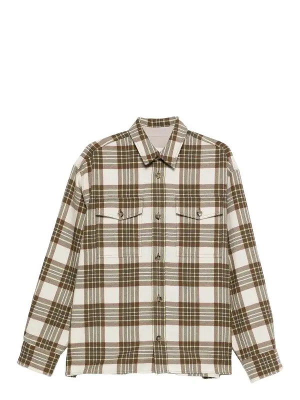 Ami Wool Checked Overshirt - Beige