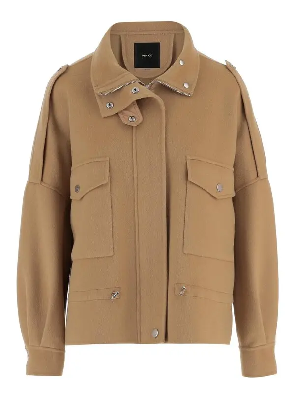 Pinko Wool Blend Jacket - Beige