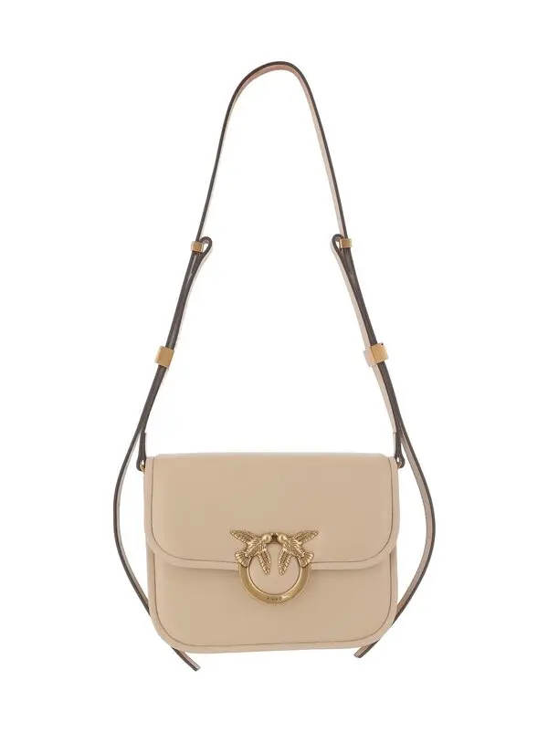 Pinko Love Box Shoulder Bag - Beige