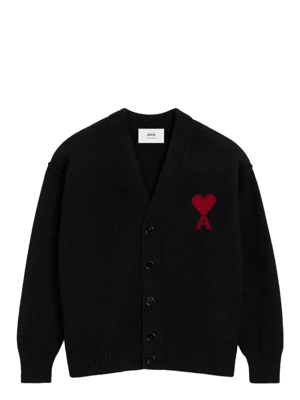 Ami De Coeur Wool Cardigan - Black