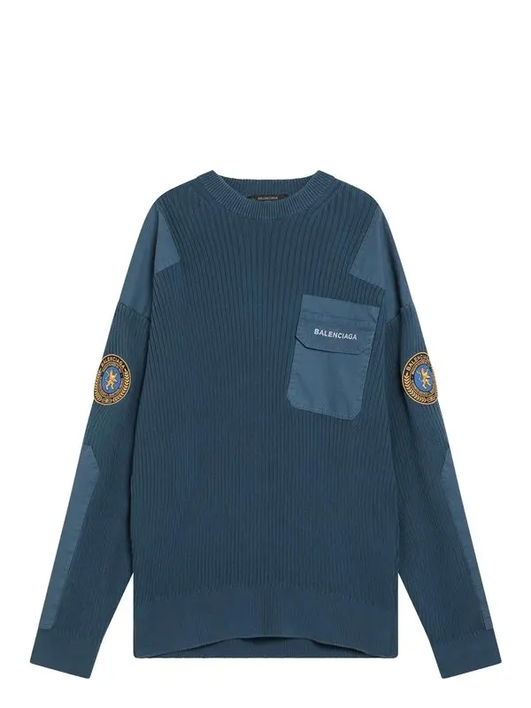 Balenciaga Uniform Merch Cotton Jumper - Blue