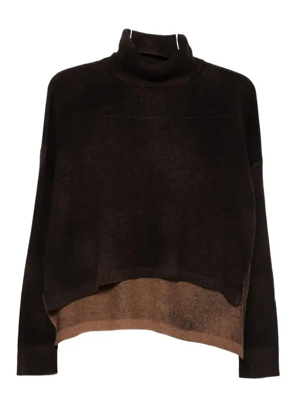 BASE Wool Turtleneck Sweater - Brown