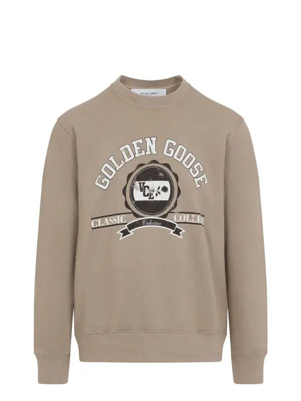 Golden Goose Logo Cotton Sweatshirt - Beige