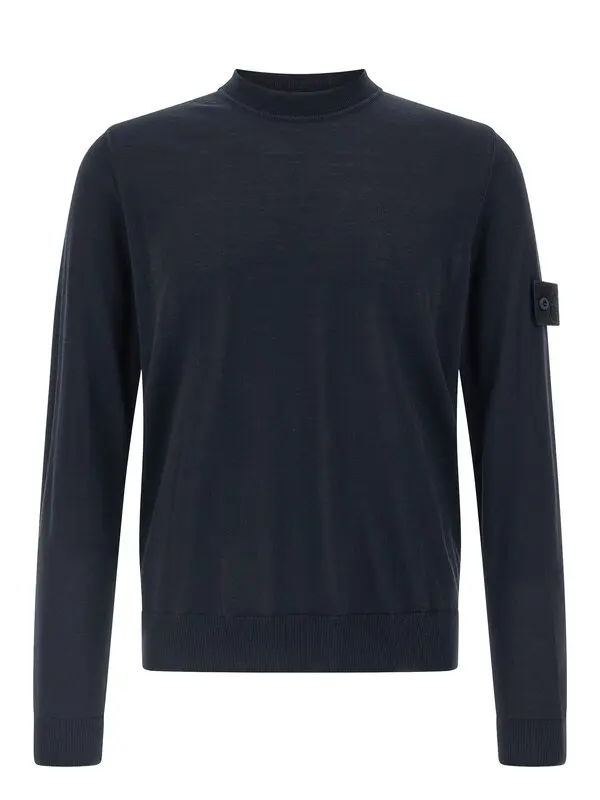 Stone Island Crew Neck Wool Sweater - Blue
