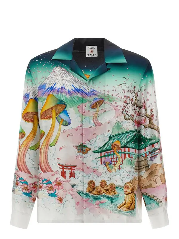 Casablanca Flowers Print Silk Twill Shirt - Multicolor