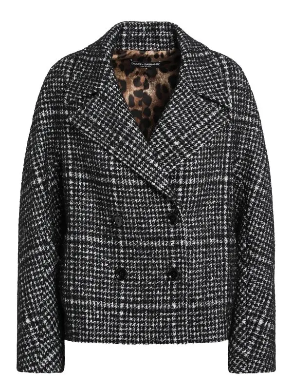 Dolce & Gabbana Houndstooth Double-breasted Jacket - Grey