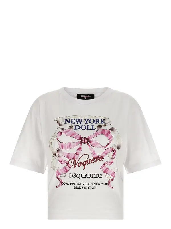 Dsquared2 Vaquera X Capsule Crop T-shirt - White