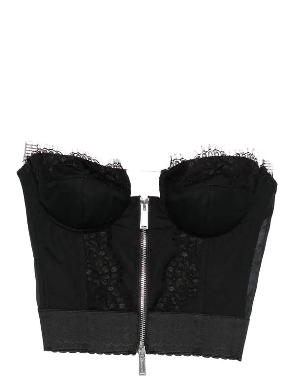 Dsquared2 Lace Trim Corset - Black
