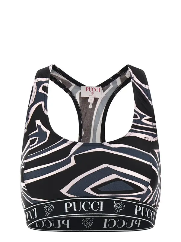 Emilio Pucci Labirinto Print Sports Top - Black