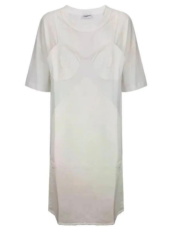 Vaquera Slip T-shirt Midi Dress - White