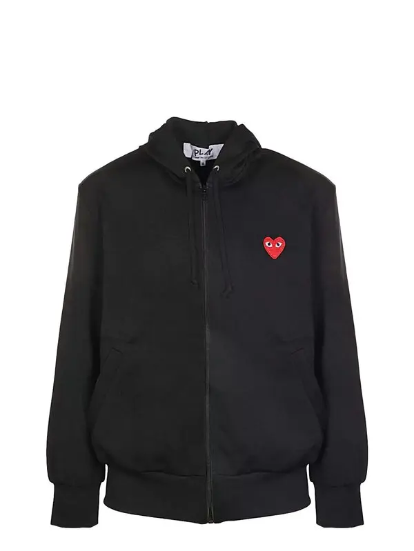 Play Comme Des Garcon Zip Logo Patch Sweatshirt - Black