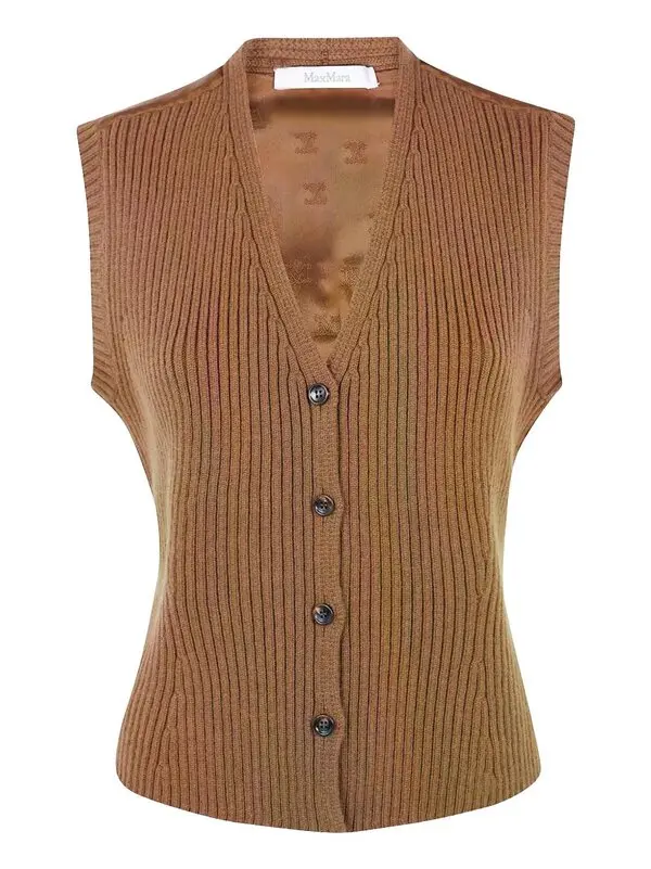 Max Mara Ribbed-knit Vest - Brown