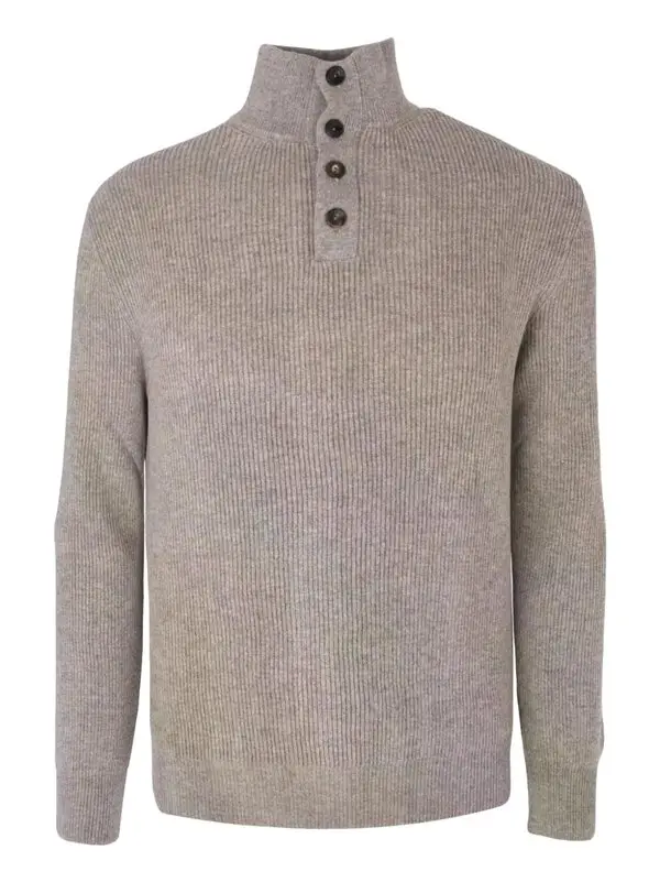 Agnona Button-detailed Turtleneck Jumper - Neutrals