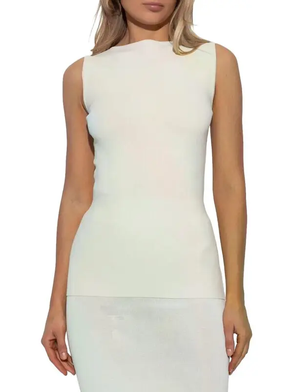 ENTIRE STUDIOS Sleeveless Boat Neck Top - White