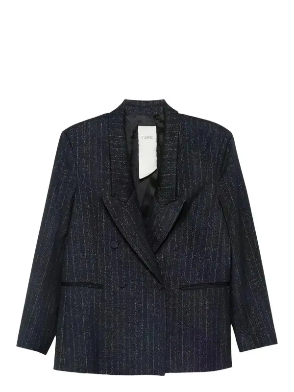 RAME Striped Double-breasted Blazer - Blue