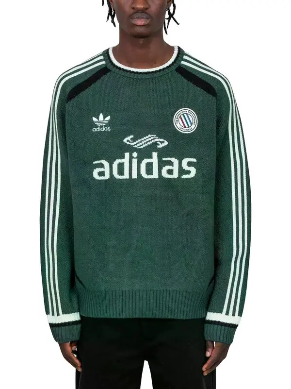 Adidas Striped Long-sleeved Sweater - Green