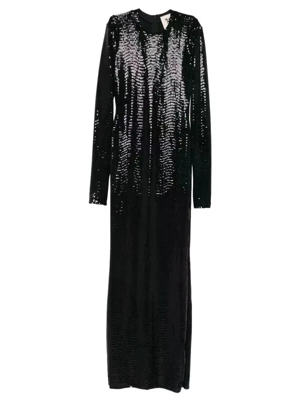 ANIYE BY Sequin-embellished Long-sleeve Gown - Black