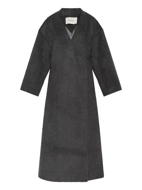 ENTIRE STUDIOS V-neck Wool Coat - Grey