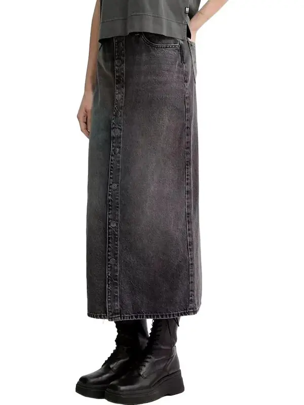 G-star Raw Button-front Denim Midi Skirt - Grey