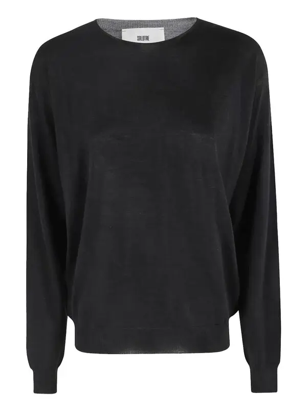 SOLOTRE Colour-block Sweater - Black
