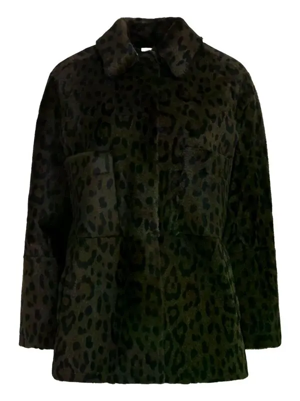 FURLING BY GIANI Leopard Print Coat With Pockets - Brown