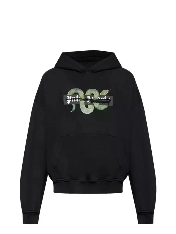 Palm Angels Snake Graphic-print Hoodie - Black