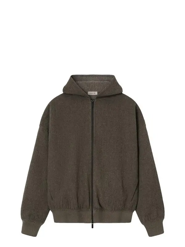 Fear Of God Textured Wool-blend Zip-up Hoodie - Black