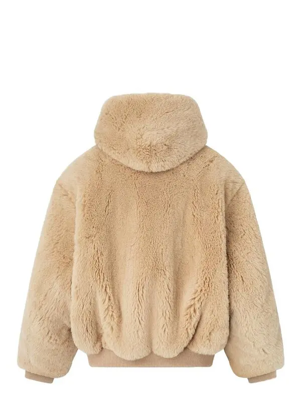 Fear Of God Alpaca Hooded Bomber Jacket - Camel