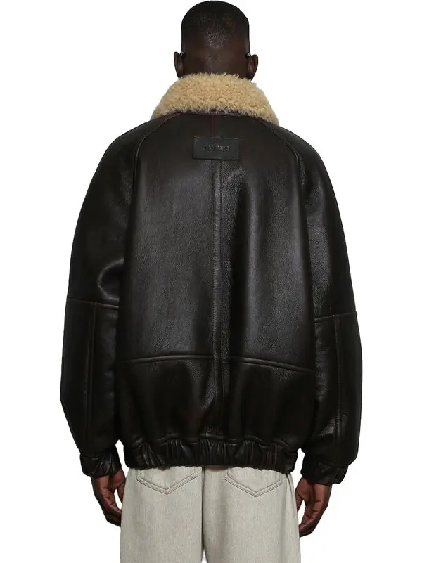 Jacquemus Shearling Aviator Jacket - Brown