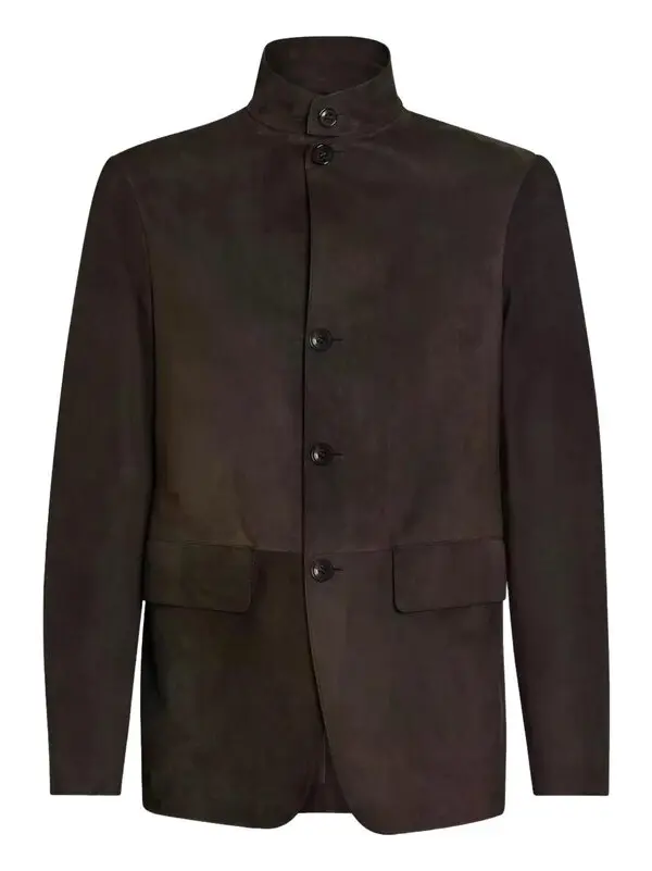 Zegna Secondskin Leather Jacket - Brown