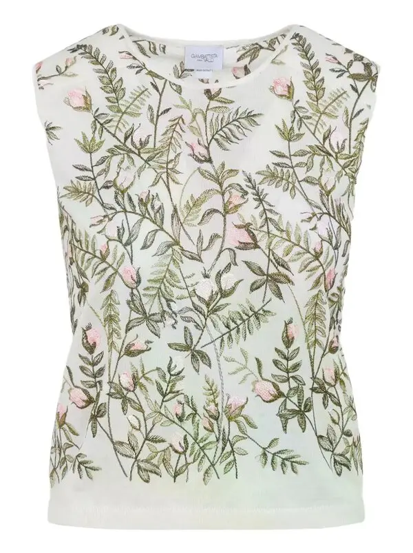 Giambattista Valli Floral Motif Top - White