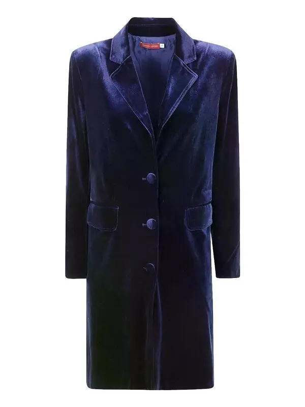 BIANCO LEVRIN Velvet Coat - Blue