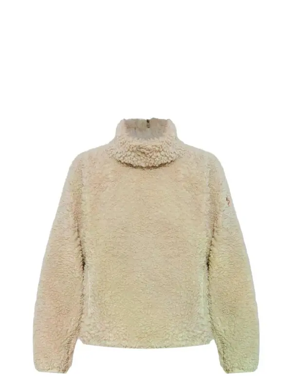 Moncler Logo-patch Teddy Sweatshirt - Neutrals