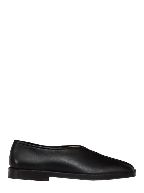 LEMAIRE Square-toe Leather Loafers - Black