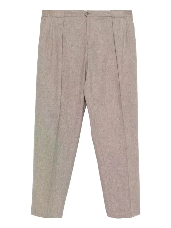 BRIGLIA 1949 Pleated Jute-wool Trousers - Neutrals
