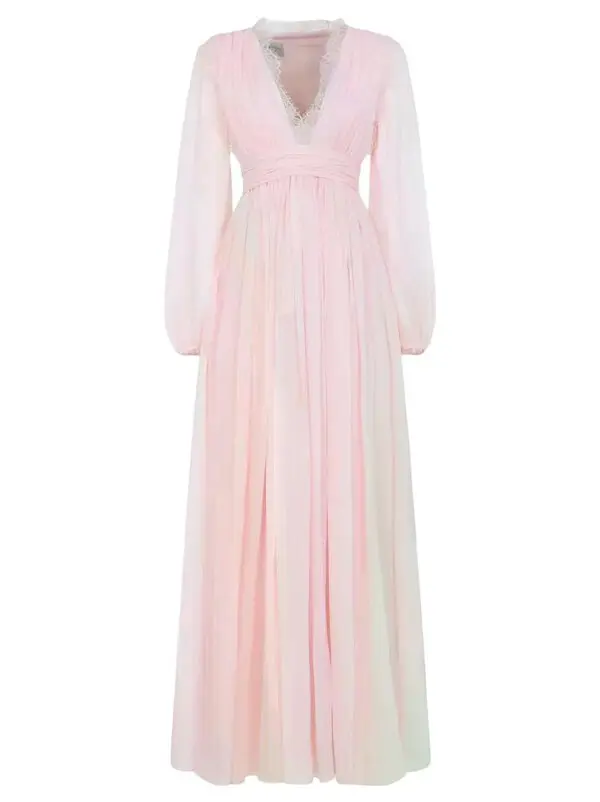 Giambattista Valli Lace V-neck Maxi Dress - Pink