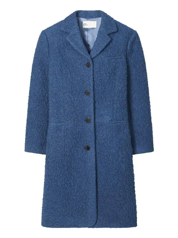 Tory Burch Oversized Alpaca And Wool-blend Coat - Bright Blue