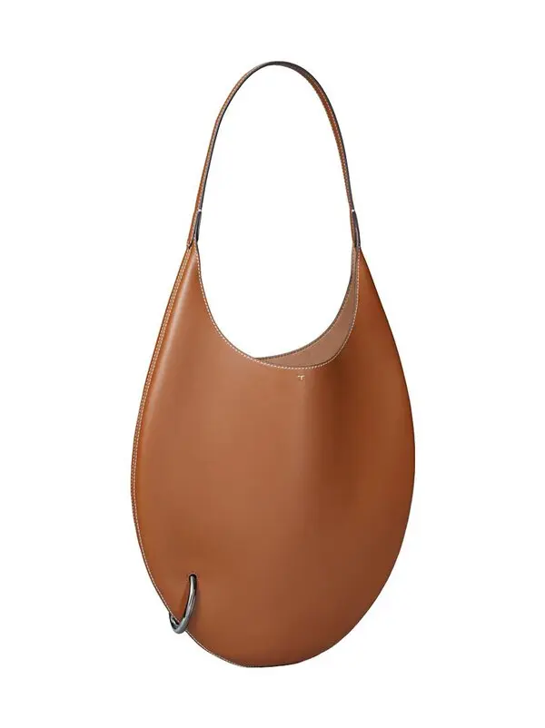 Tory Burch Pierced Soft Shoulder Bag - Aged Tan