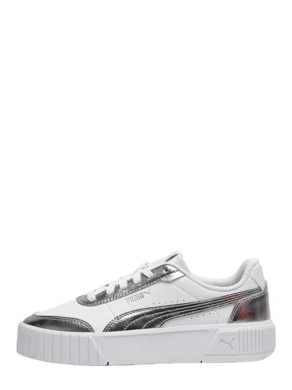 PUMA Carina Mia Metallic Platform Sneakers - White