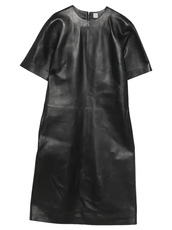 TOTÊME Leather Midi Dress - Black