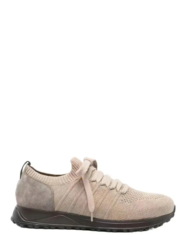 DOUCAL'S Suede Panelled Low-top Sneakers - Neutrals