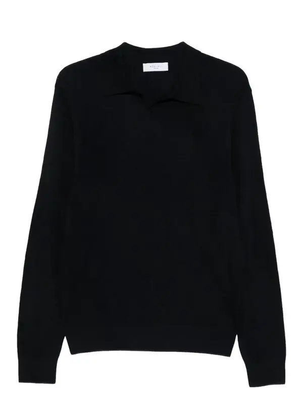 Boglioli Polo-collar Wool T-shirt - Black