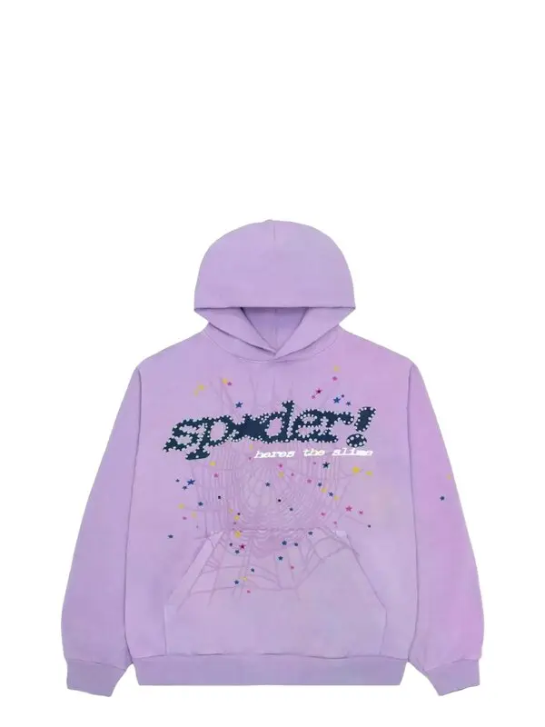 SP5DER Logo-print Hoodie - Purple