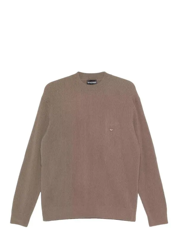 Emporio Armani Ribbed Knit Sweater - Brown
