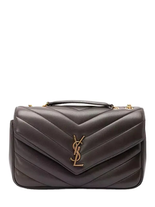 Saint Laurent Chevron Chain Shoulder Bag - Black