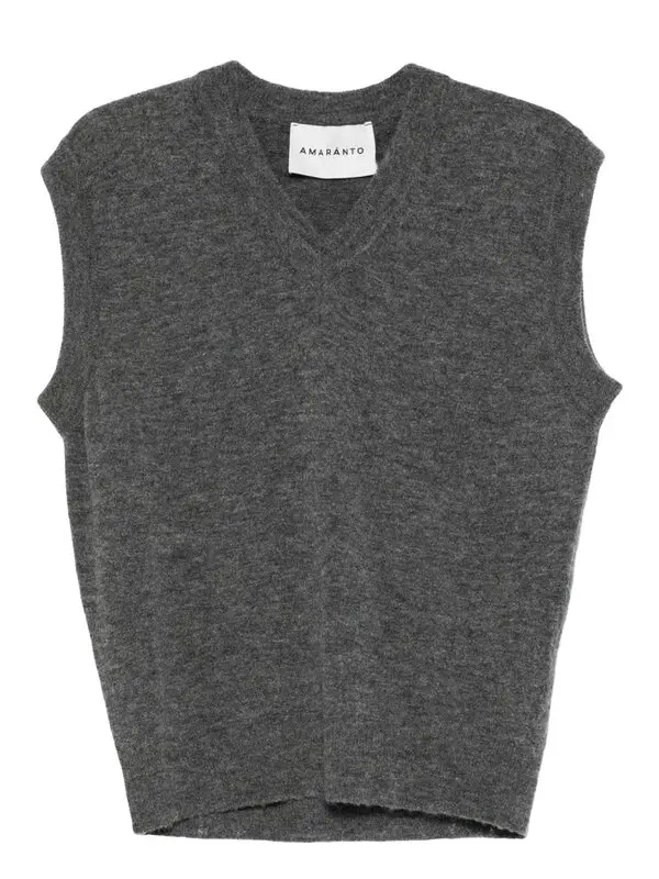 AMARANTO V-neck Sleeveless Vest - Grey