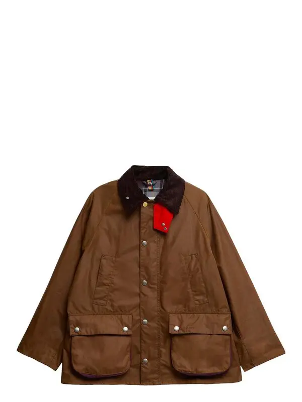PAUL SMITH LOVES BARBOUR Bedale Oversized Waxed Jacket - Brown
